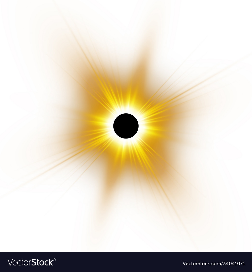 Total solar eclipse on white Royalty Free Vector Image