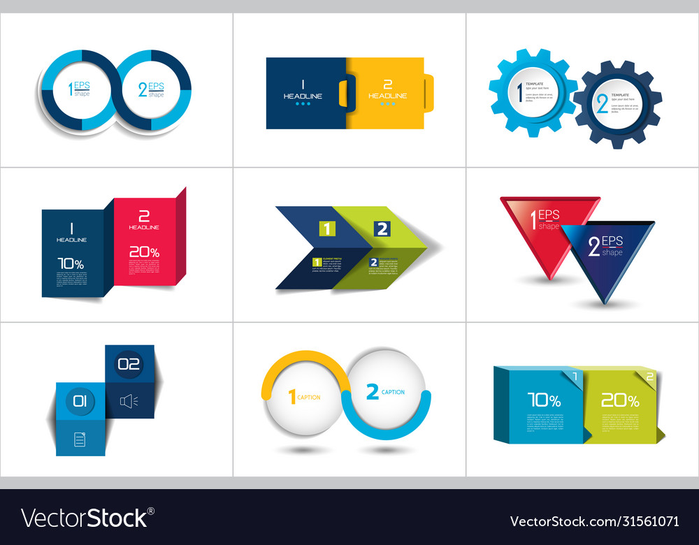 Two elements banner 2 steps design chart Vector Image