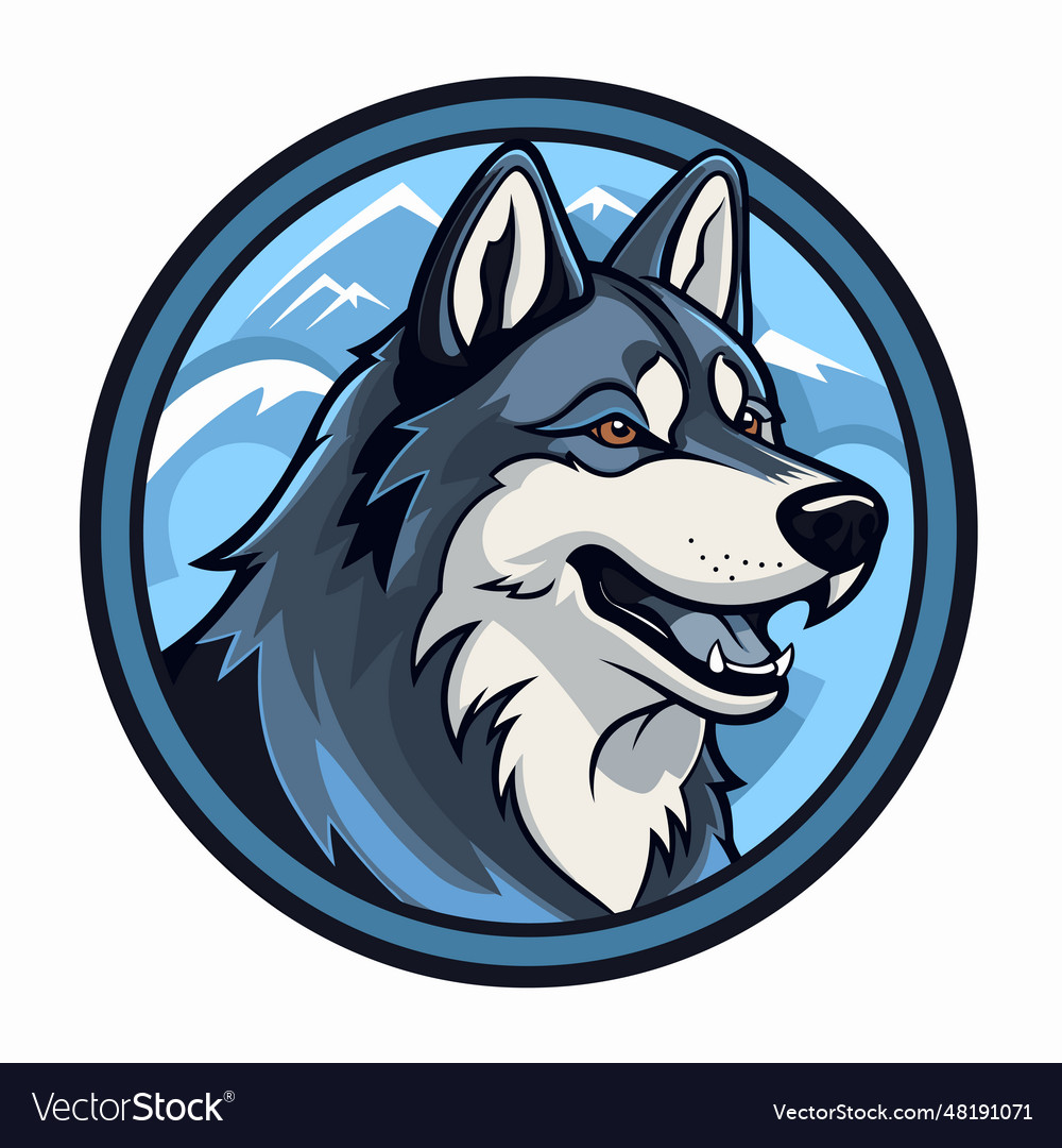 Wolf wolf hand-drawn comic cute doodle style Vector Image