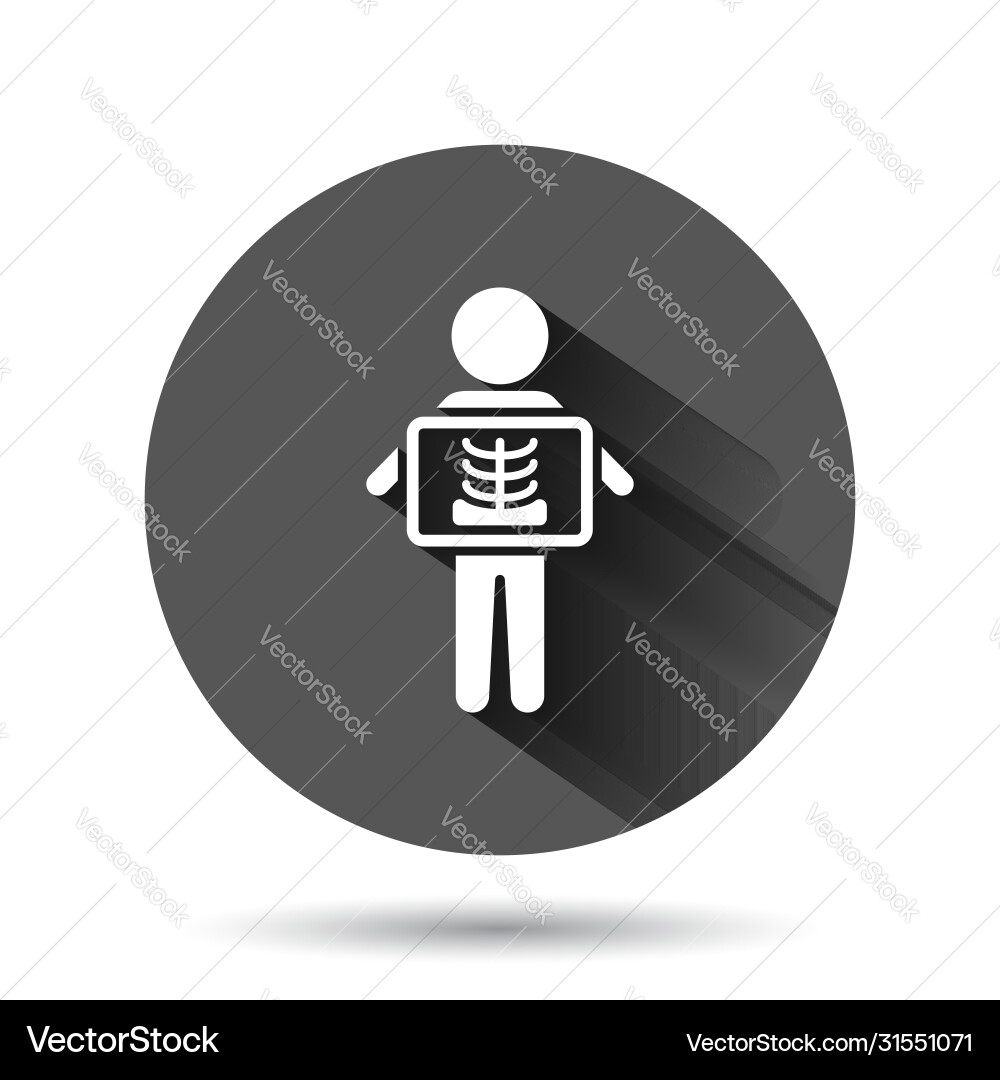X-ray icon in flat style radiology on black round Vector Image