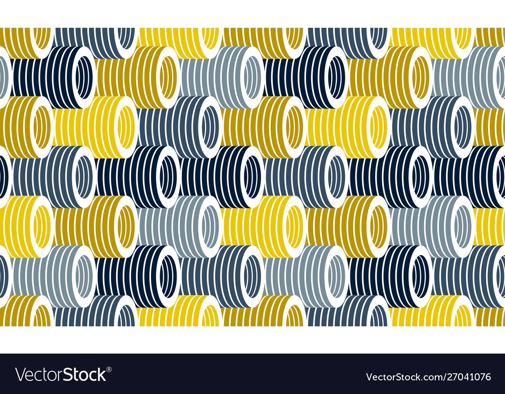 3d tubes optical seamless pattern repeat tiling Vector Image