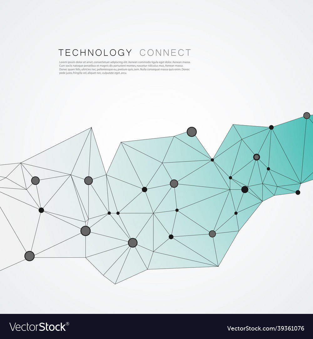 Abstract Connection Structure With Dots And Lines Vector Image