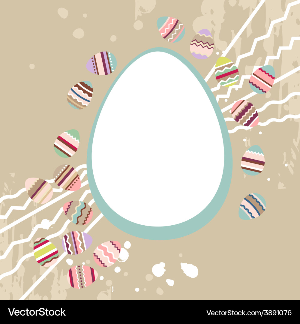 Blank egg frame with easter eggs Royalty Free Vector Image