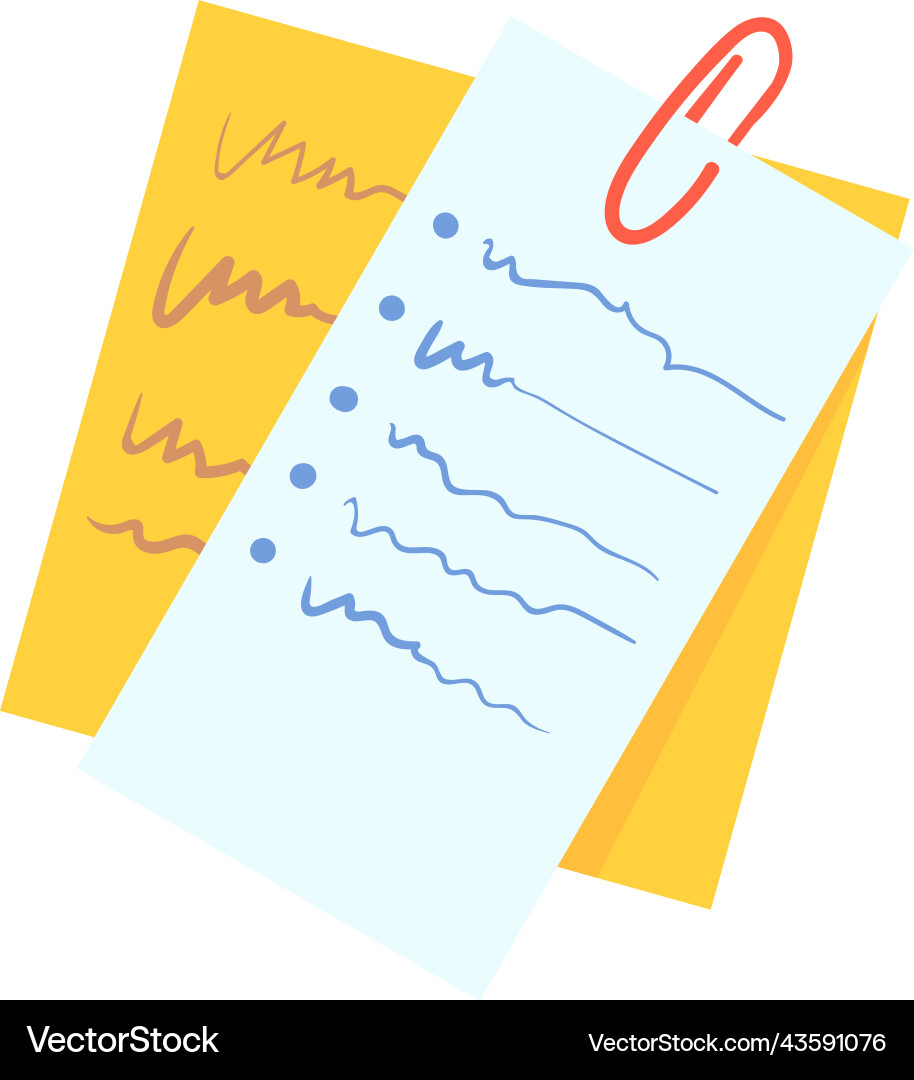 Cartoon sticky note with handwritting cute paper Vector Image