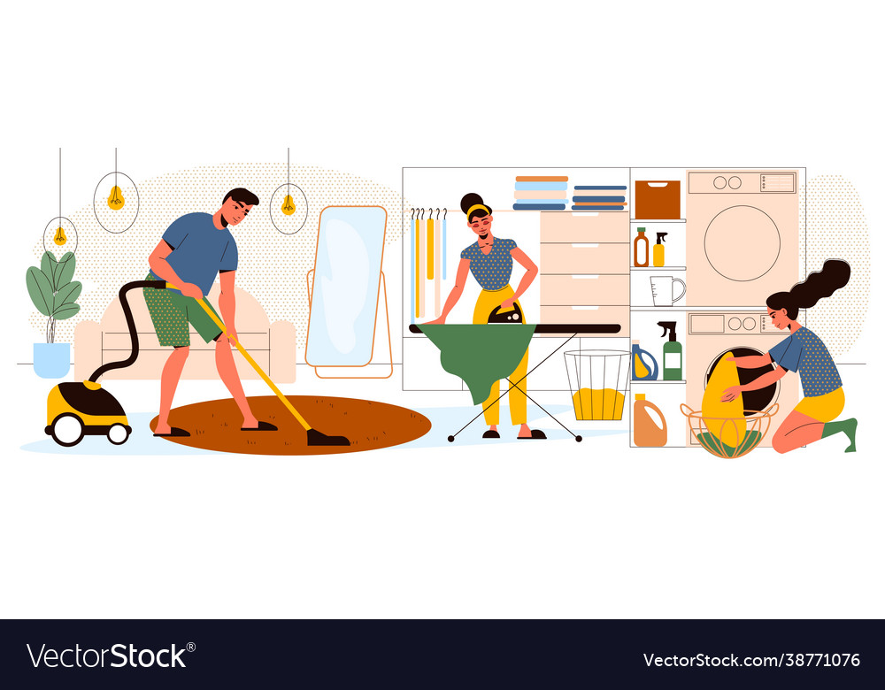Cleaning flat Royalty Free Vector Image - VectorStock