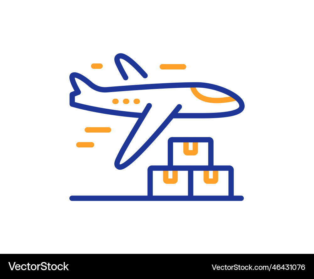 Delivery plane line icon logistic service sign Vector Image