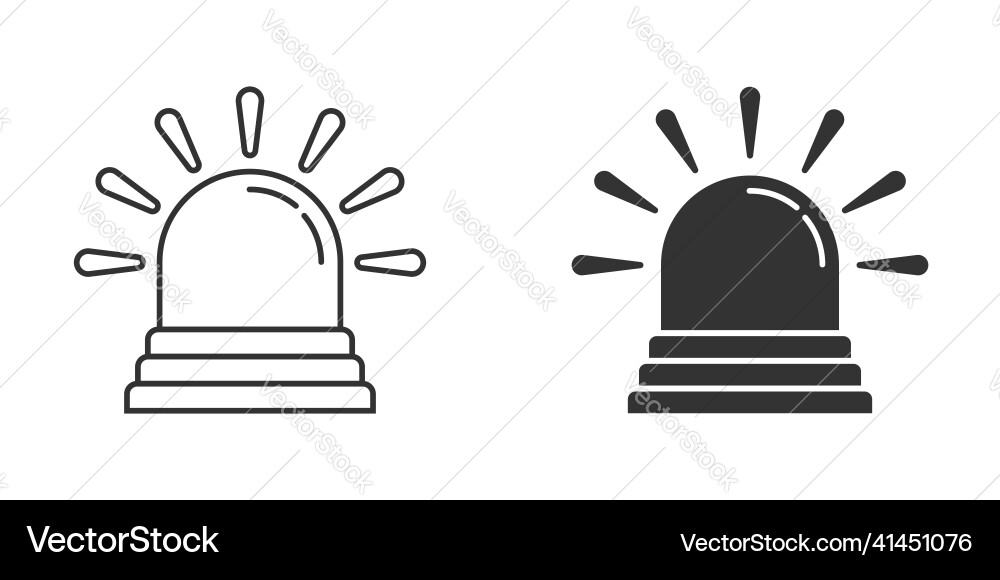 Emergency alarm icon in flat style alert lamp Vector Image