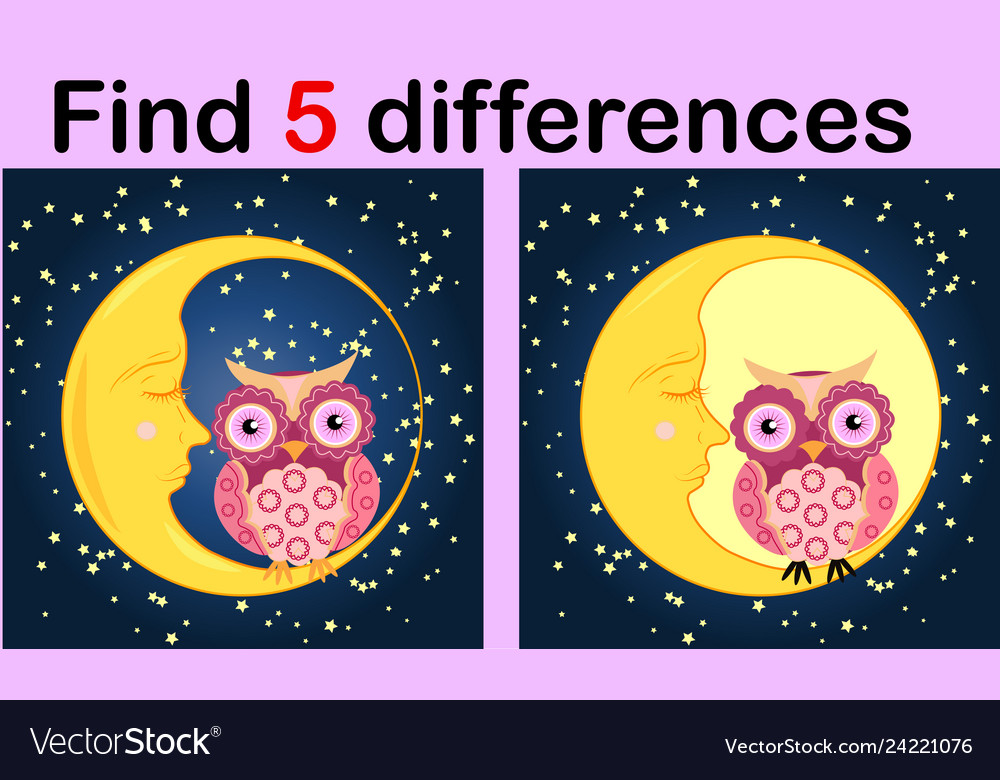 Find the differences educational activity game Vector Image