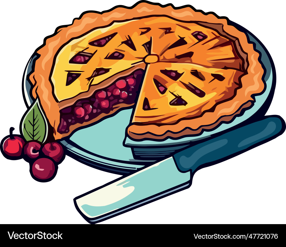 Freshly baked gourmet sweet pie Royalty Free Vector Image