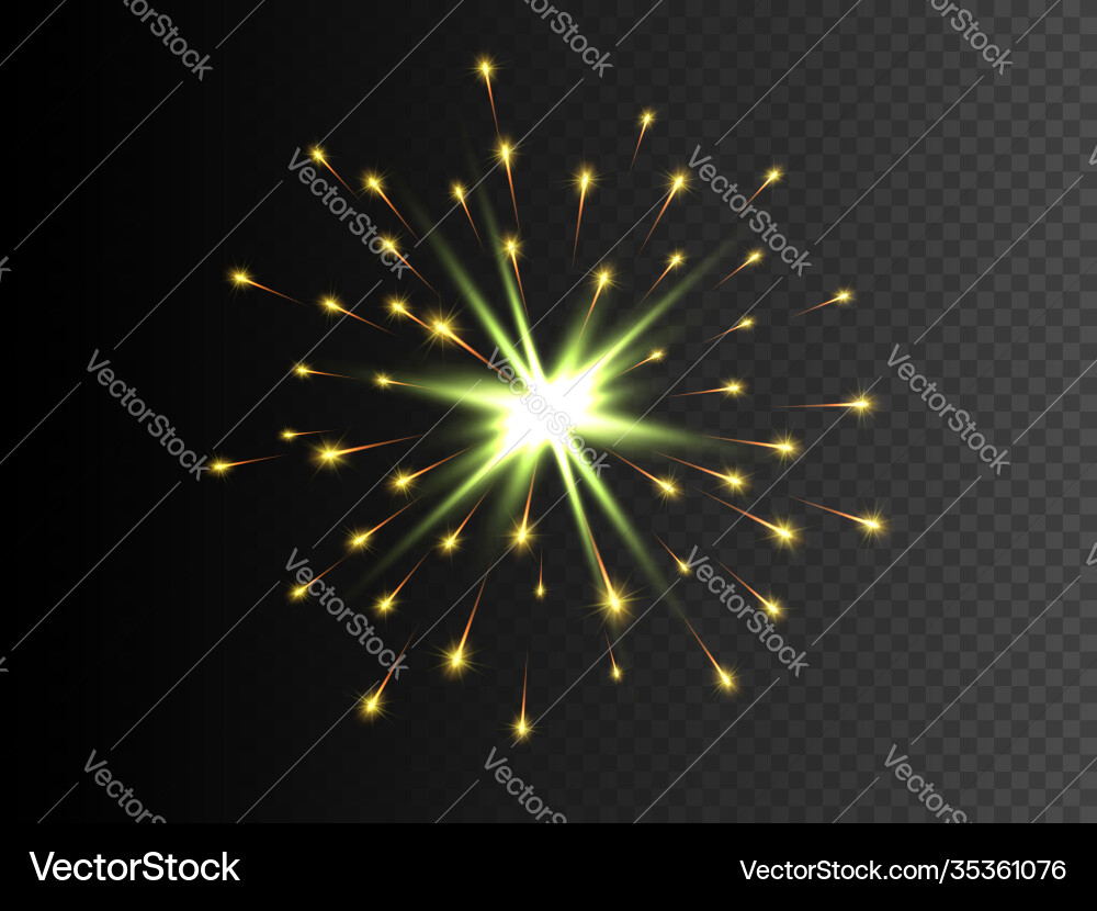 Gold star with sparkles bengal fire Royalty Free Vector