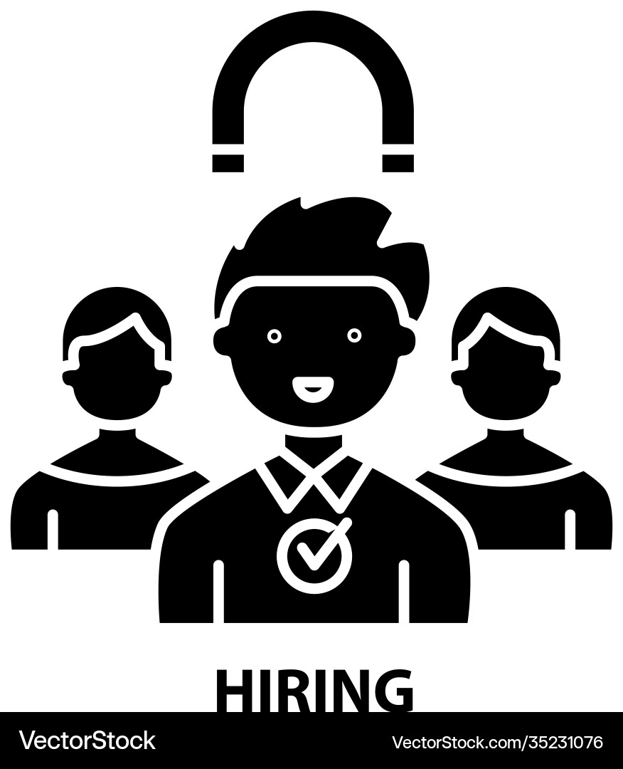 Hiring symbol icon black sign Royalty Free Vector Image