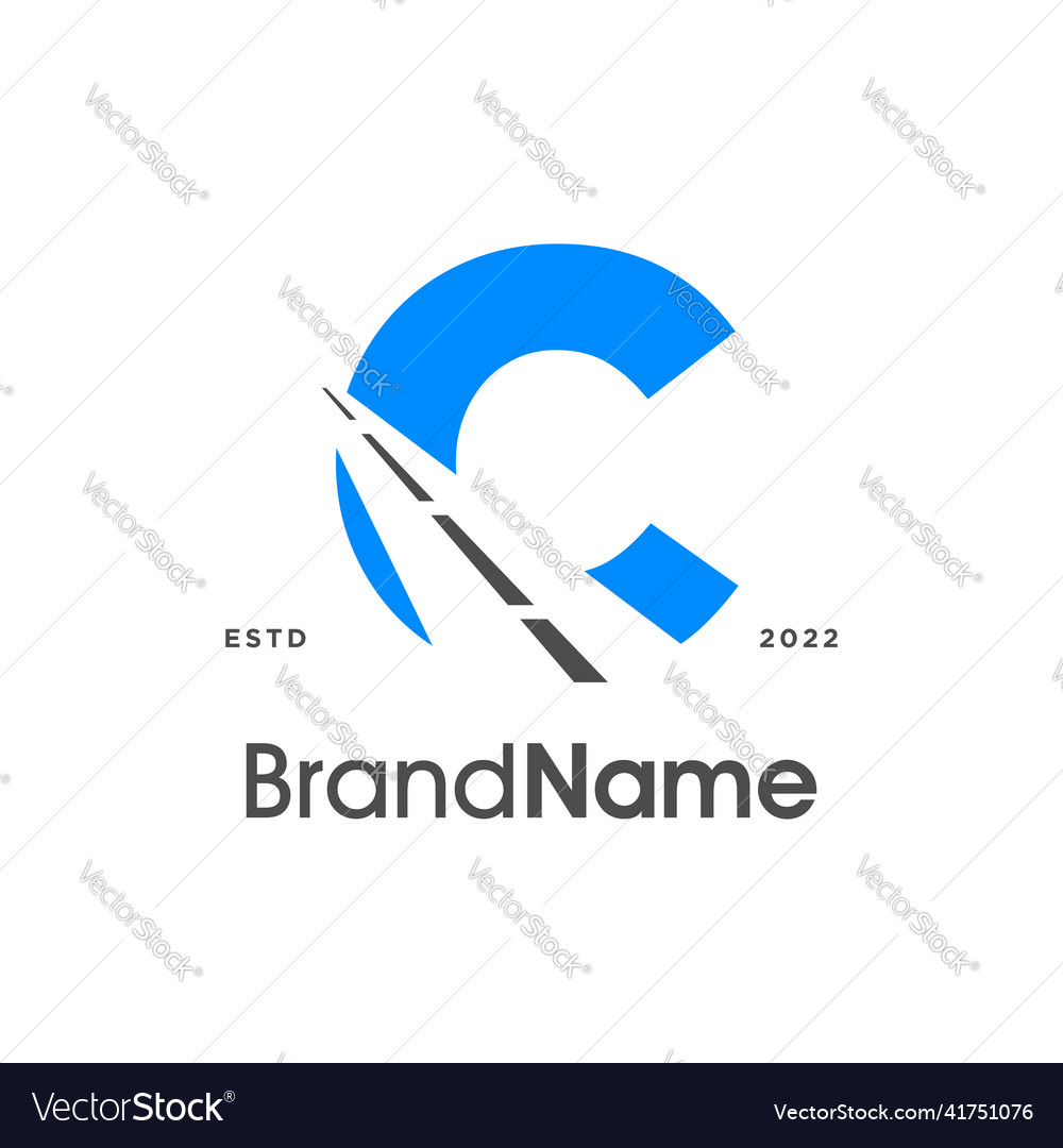 Initial c road Royalty Free Vector Image - VectorStock
