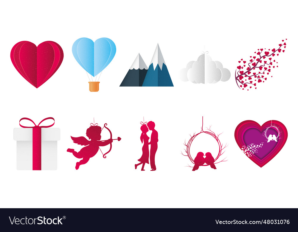 Love icon bundle design Royalty Free Vector Image