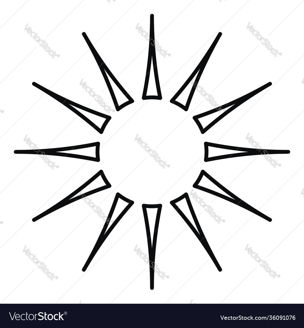 Multiple sun rays on white background Royalty Free Vector
