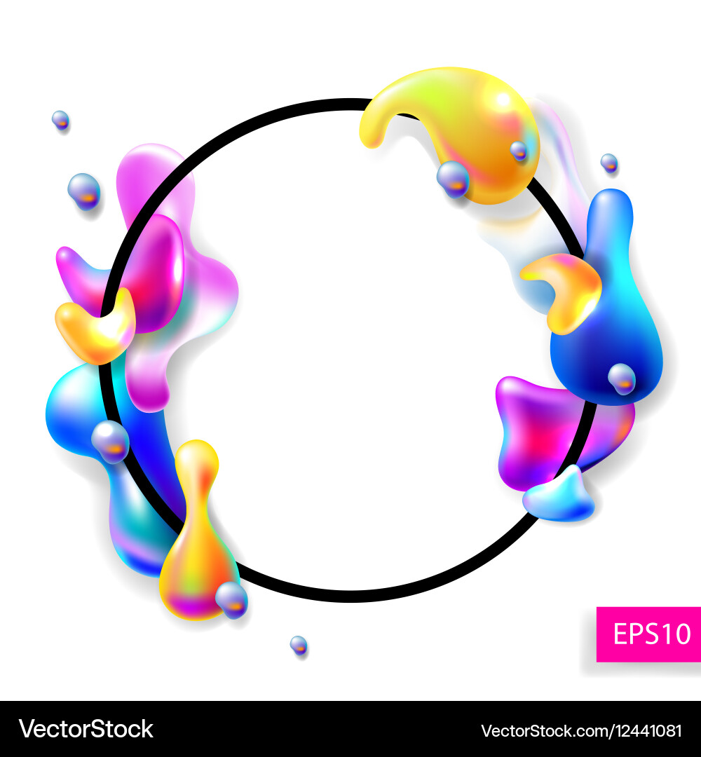 Abstract bright colorful plasma drops shapes Vector Image