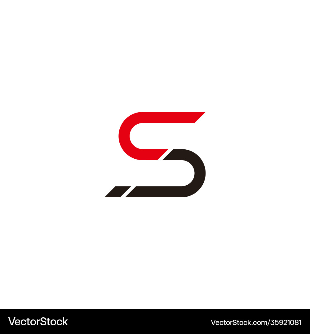 Abstract letter sj geometric line simple design Vector Image