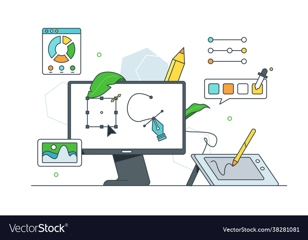 Creative process graphic development Royalty Free Vector