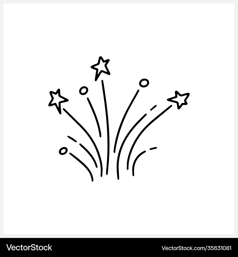 Doodle burst icon isolated on white celebrate Vector Image