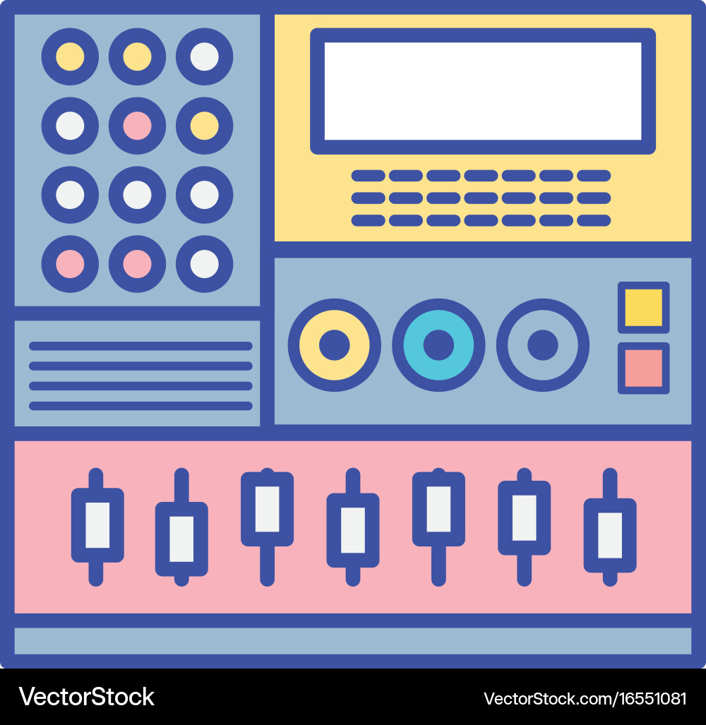 Electronic audio console to play music performer Vector Image