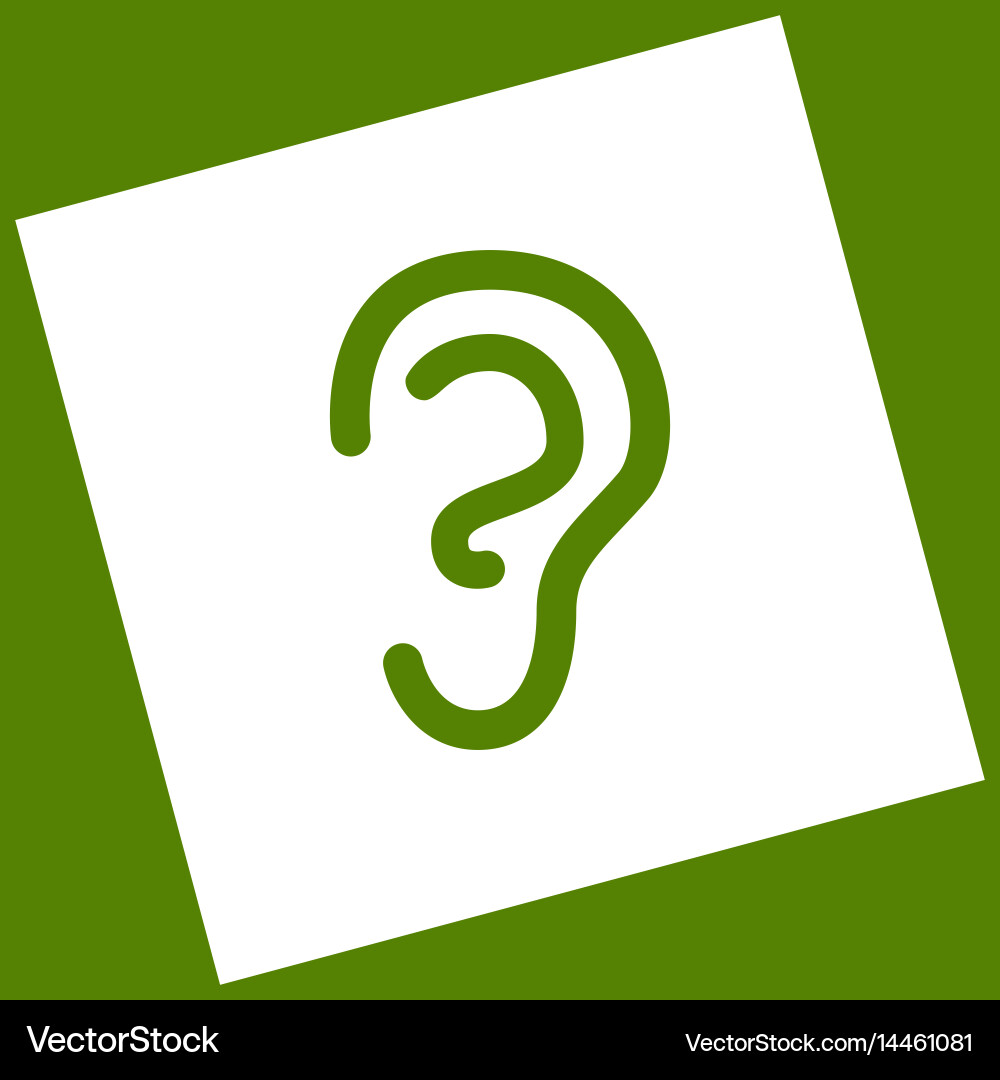 Human anatomy ear sign white icon Royalty Free Vector Image