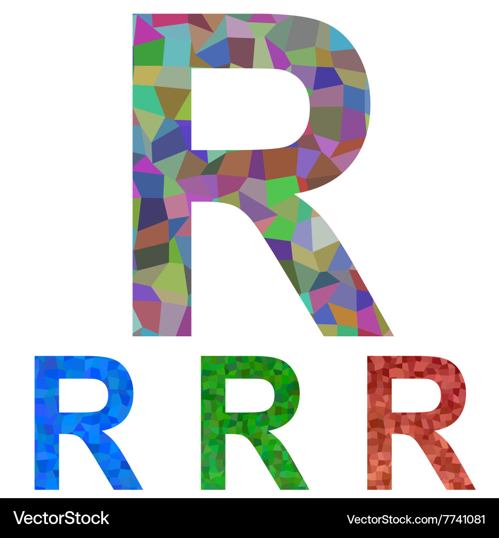 Mosaic font design - letter r Royalty Free Vector Image