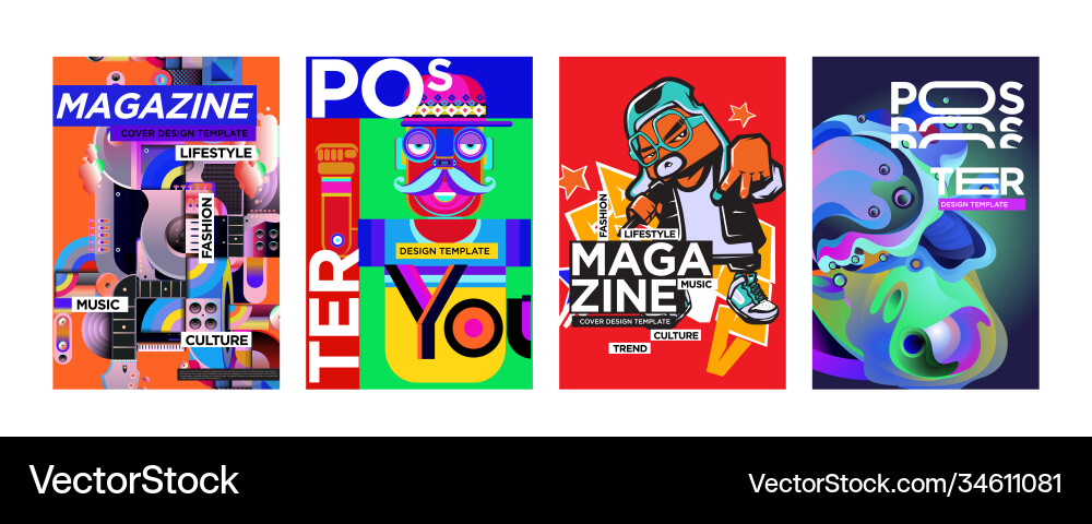 New cover and poster design template for digital Vector Image