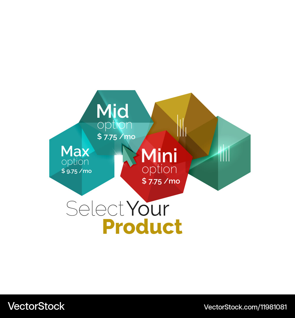 Option select template Royalty Free Vector Image