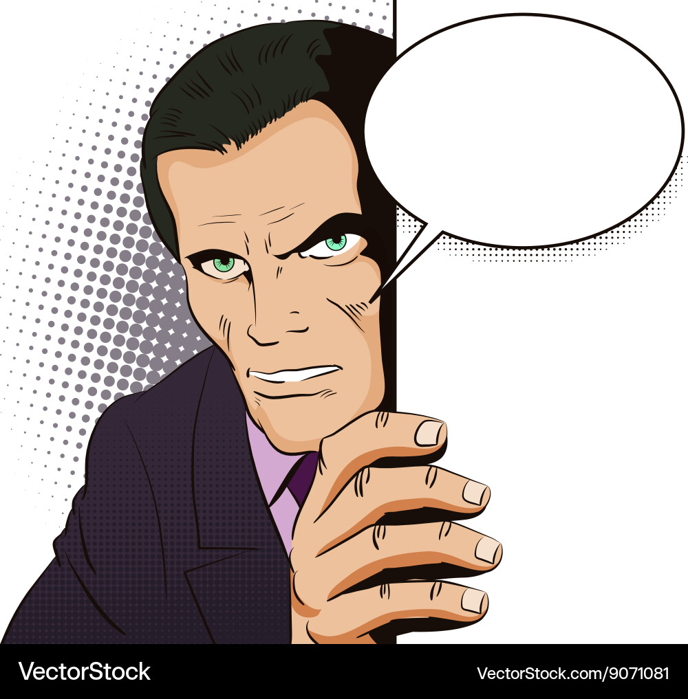 People in retro style cool guy with poster Vector Image