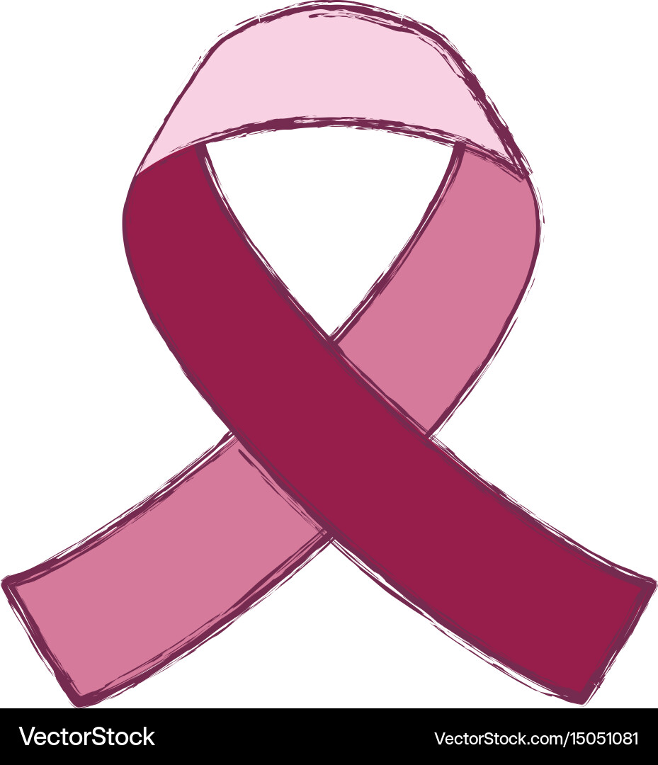 Ribbon cancer symbol Royalty Free Vector Image