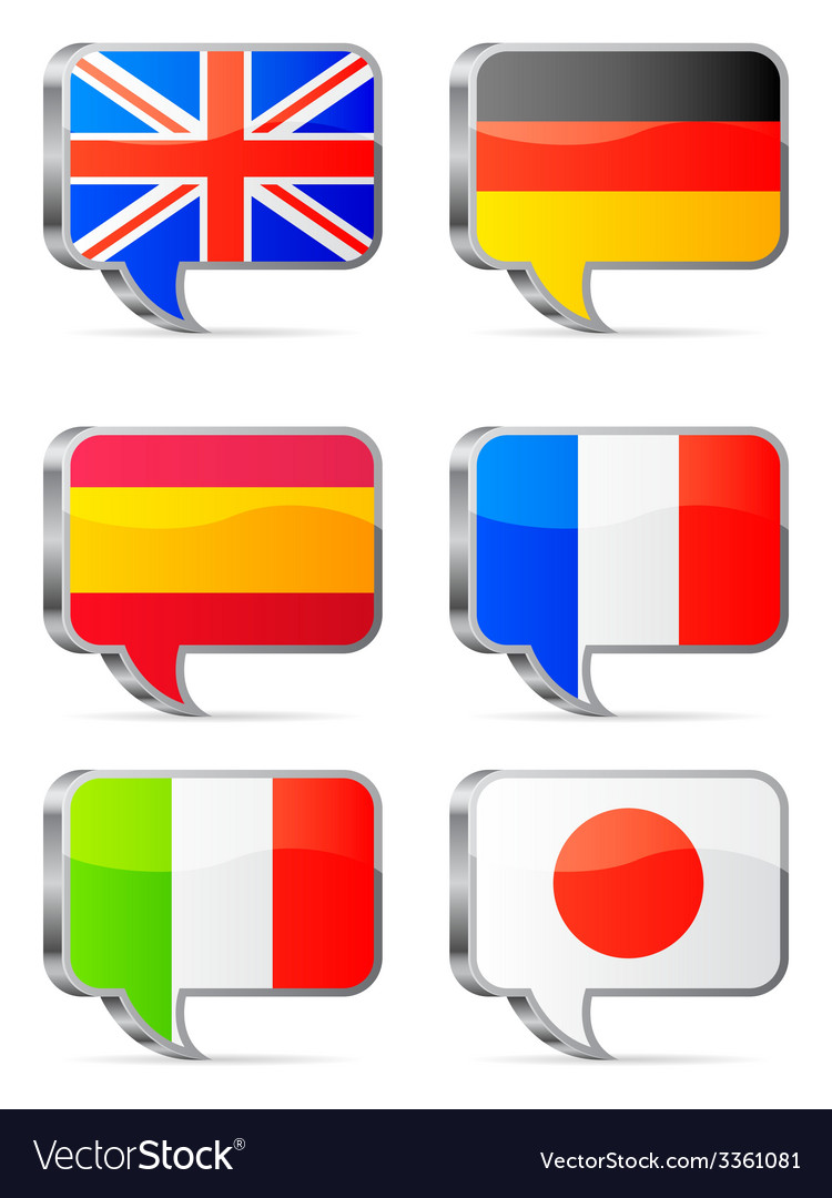 Speech bubbles flags Royalty Free Vector Image