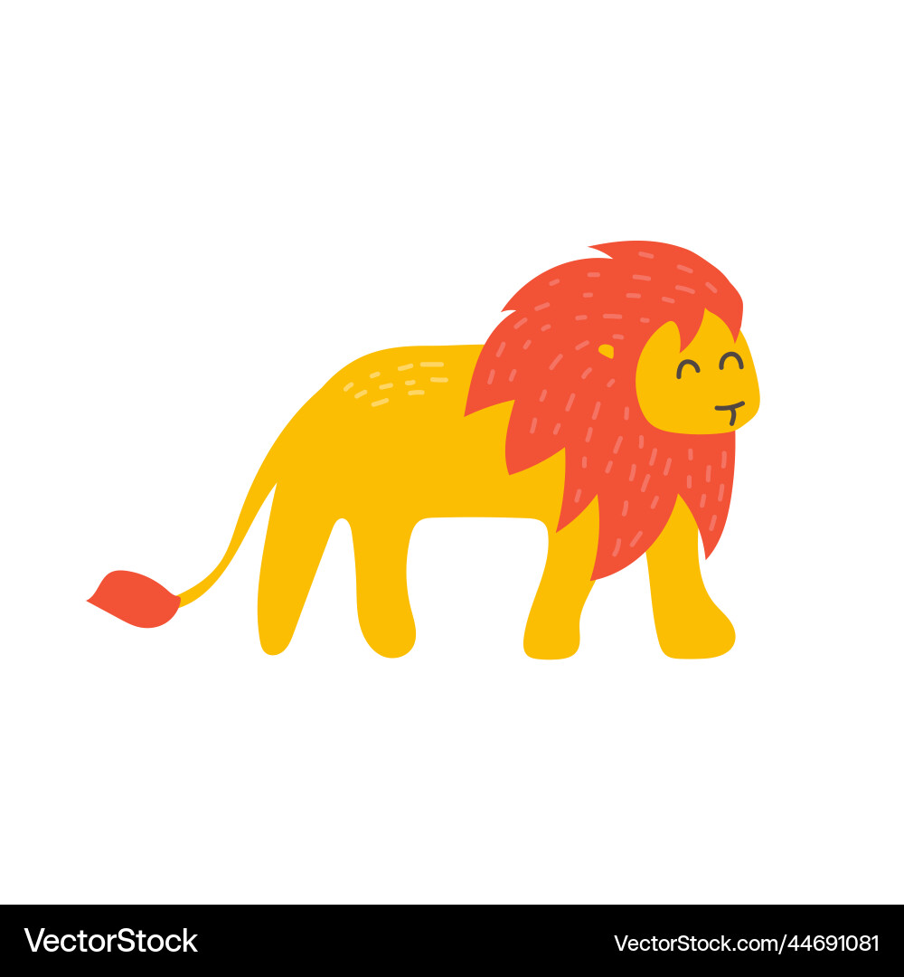 Wildlife animals cute lion Royalty Free Vector Image