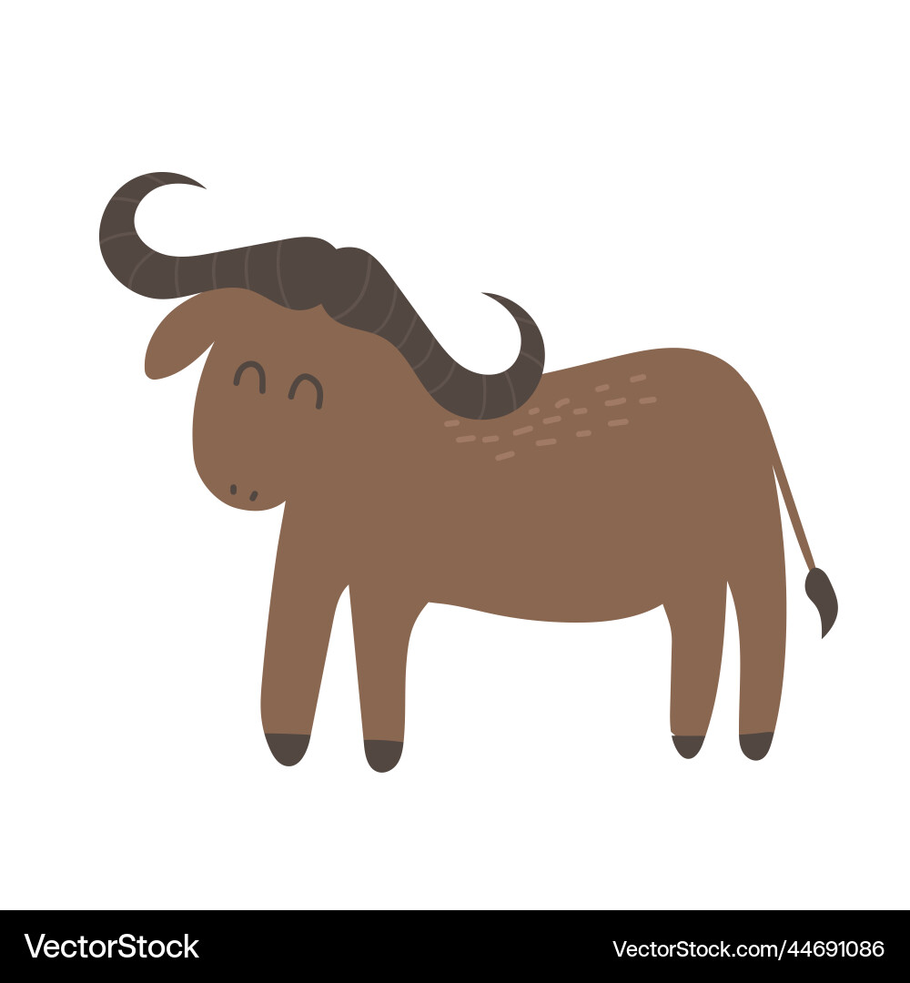 African buffalo cartoon character Royalty Free Vector Image