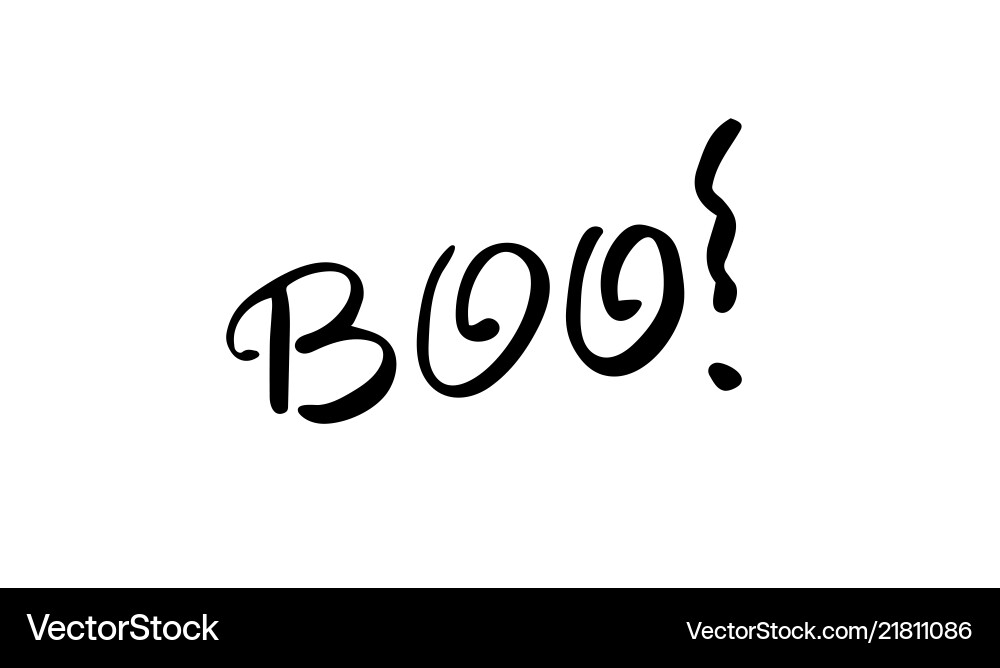 Boo ink hand lettering modern brush calligraphy Vector Image