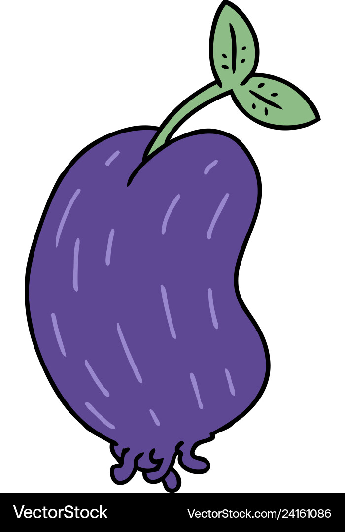 Cartoon of a sprouting bean Royalty Free Vector Image