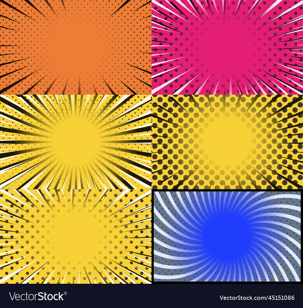 Comic book colorful frames background Royalty Free Vector