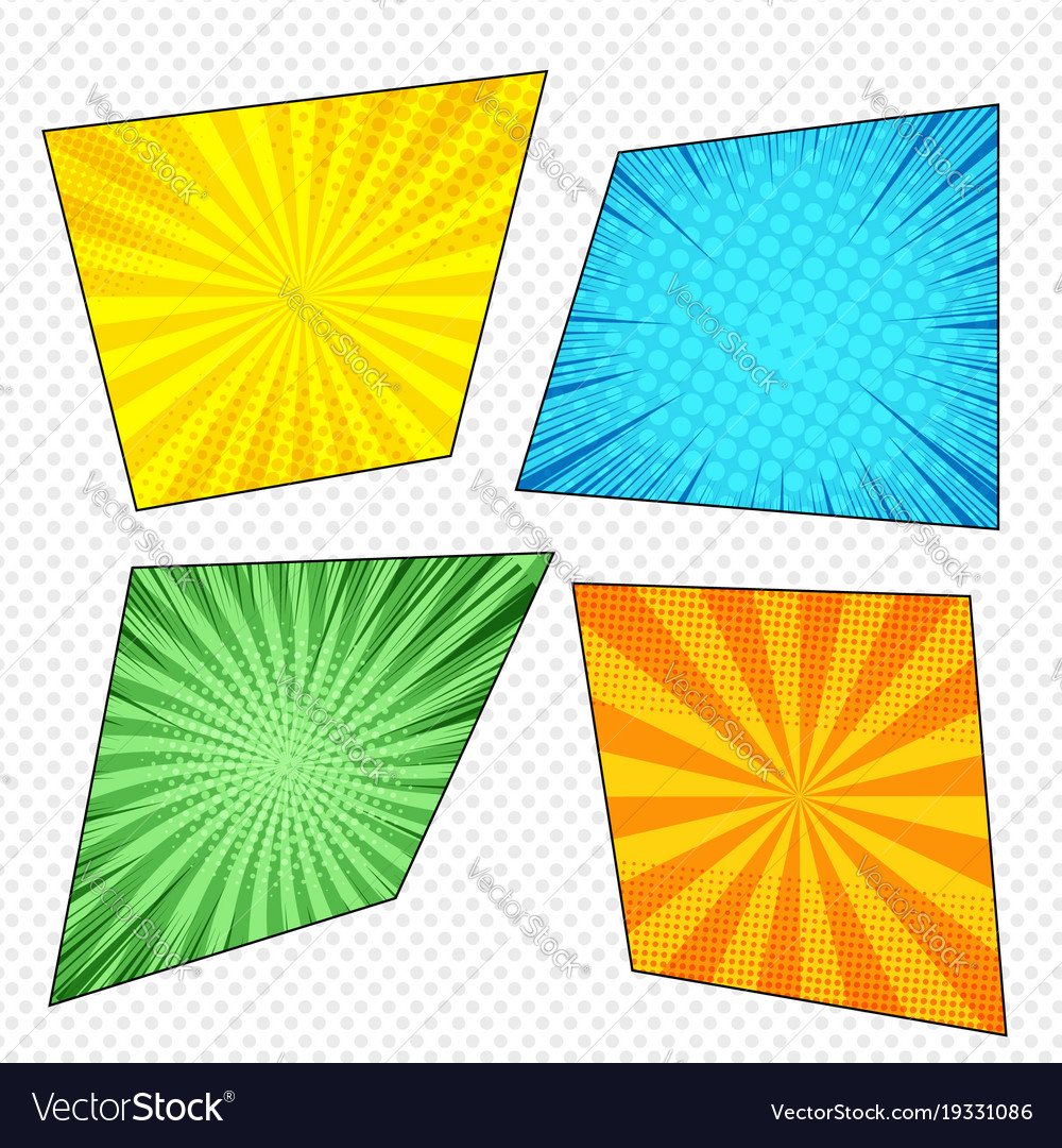 Comic book four templates set Royalty Free Vector Image