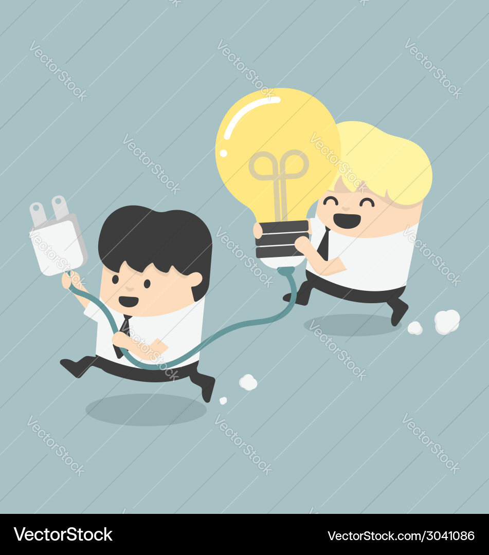 Concept Cartoons Business get an idea Royalty Free Vector