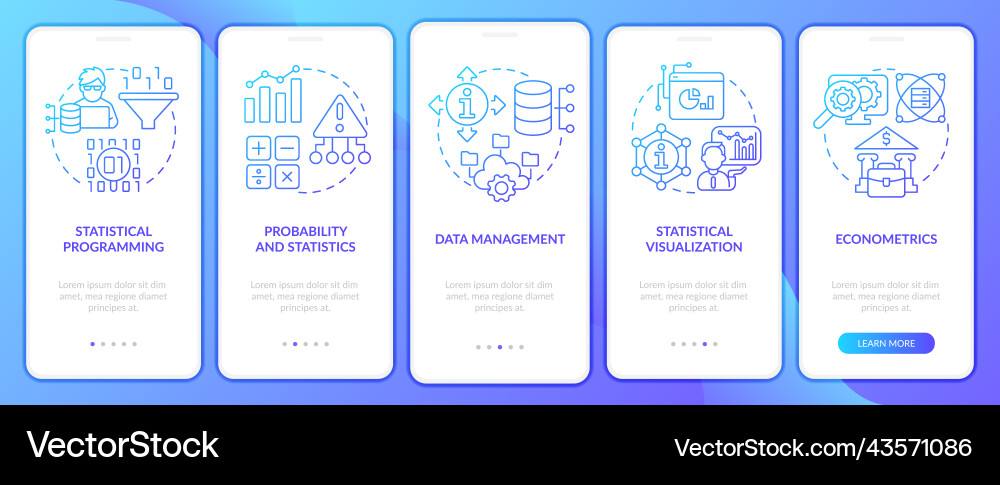 Data analyst skills blue gradient onboarding Vector Image