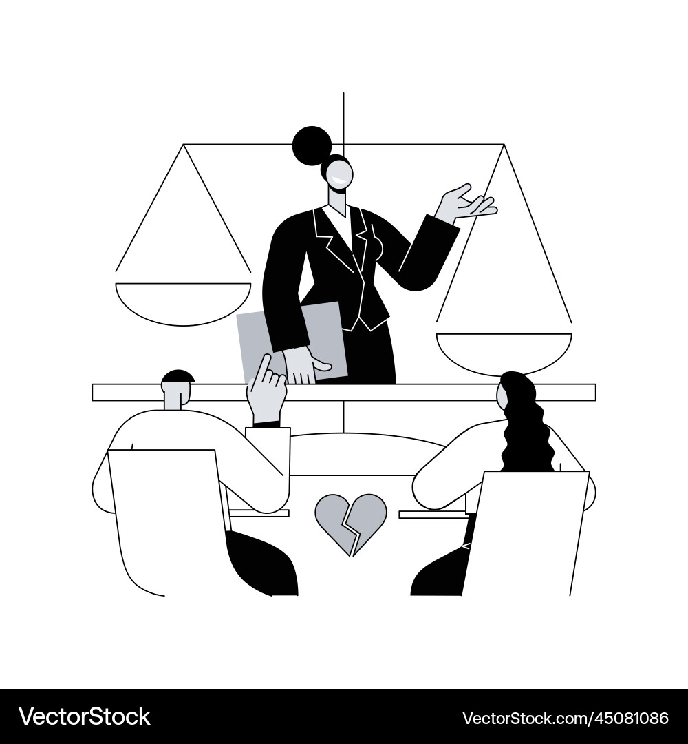 Divorce lawyer service abstract concept Royalty Free Vector