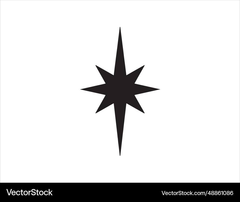 Elongated star silhouette art Royalty Free Vector Image