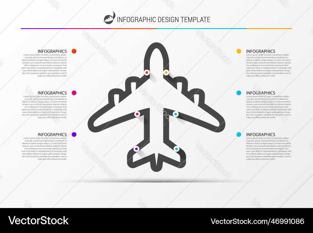 Infographic design template airplane travel Vector Image