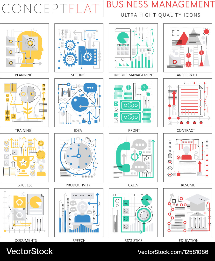 Infographics mini concept business management Vector Image