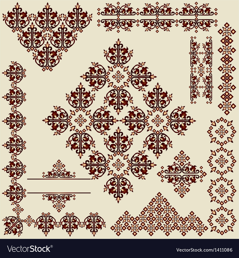 Islamic border set version 1 Royalty Free Vector Image