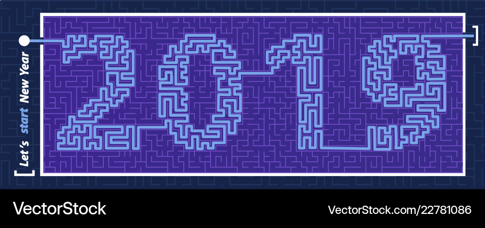Maze new year mystery app 2 Royalty Free Vector Image