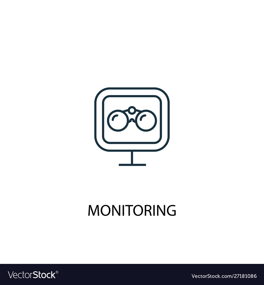 Monitoring concept line icon simple element Vector Image