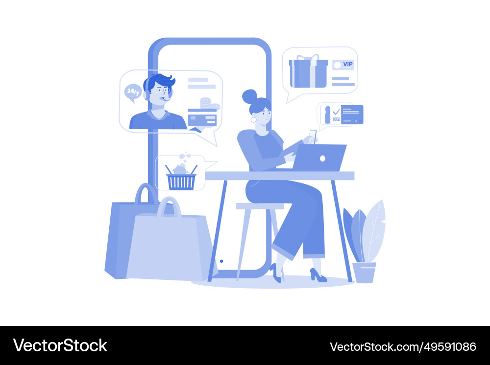 Premium customers getting benefits on shopping Vector Image