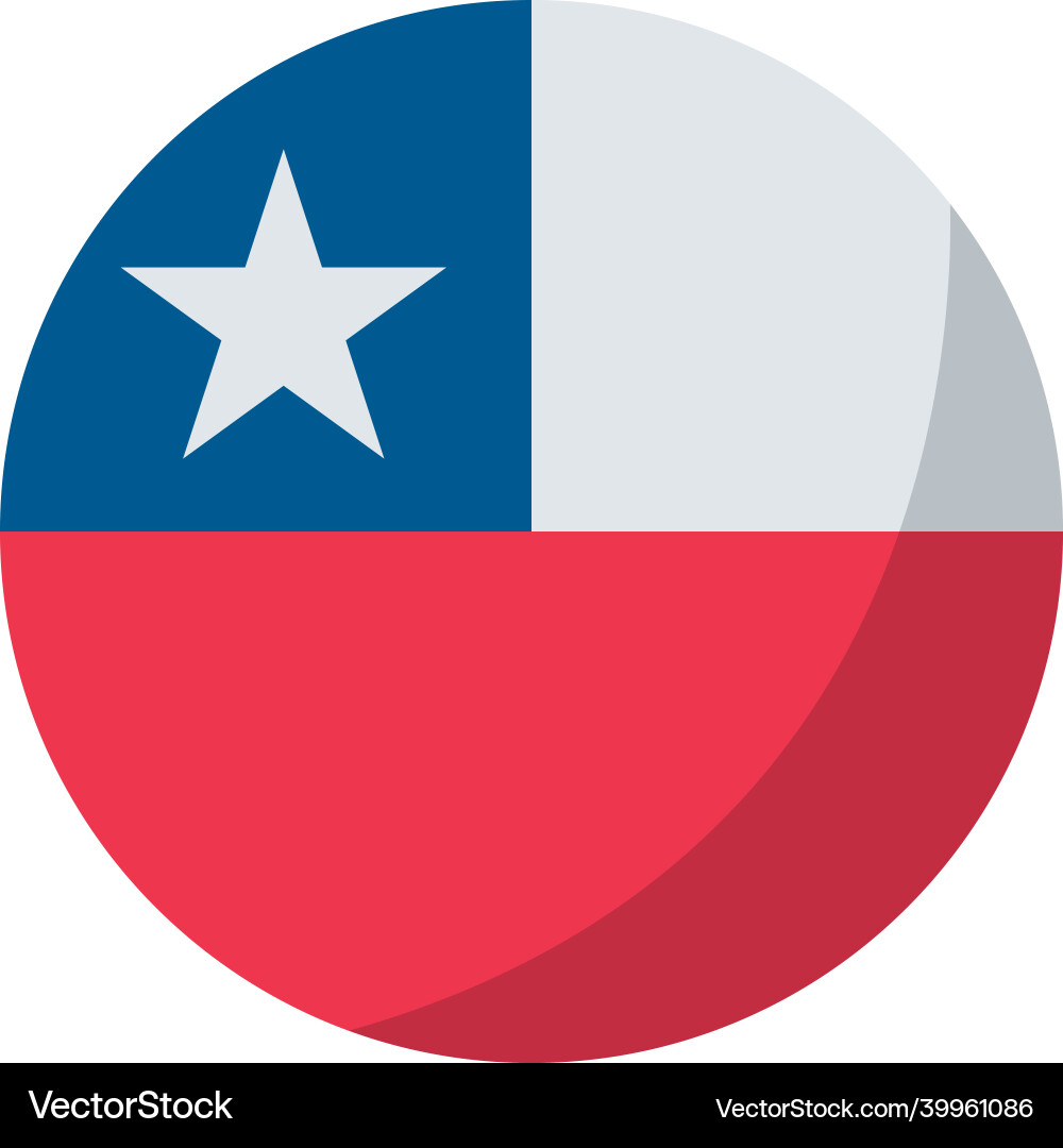 Round flag of chile Royalty Free Vector Image - VectorStock