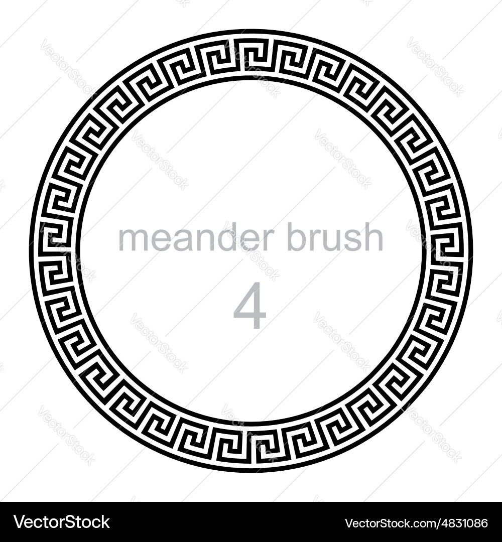 Round ornament meander Royalty Free Vector Image