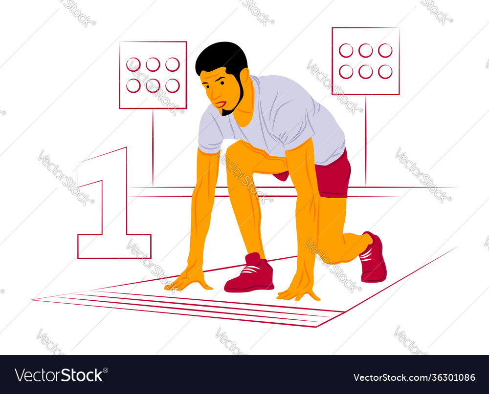 Runner in shadow sharp lines style Royalty Free Vector Image