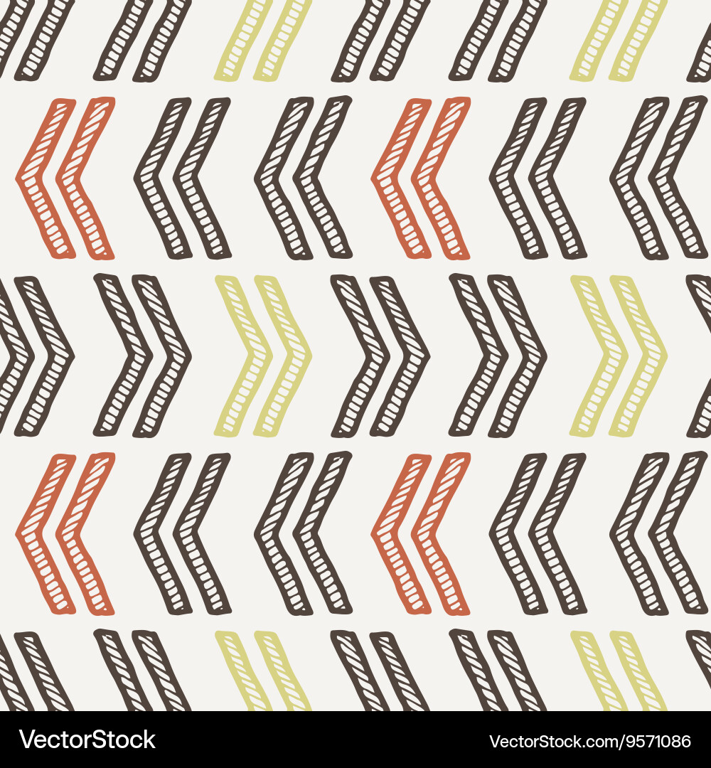 Seamless texture of hand-drawn arrows Royalty Free Vector
